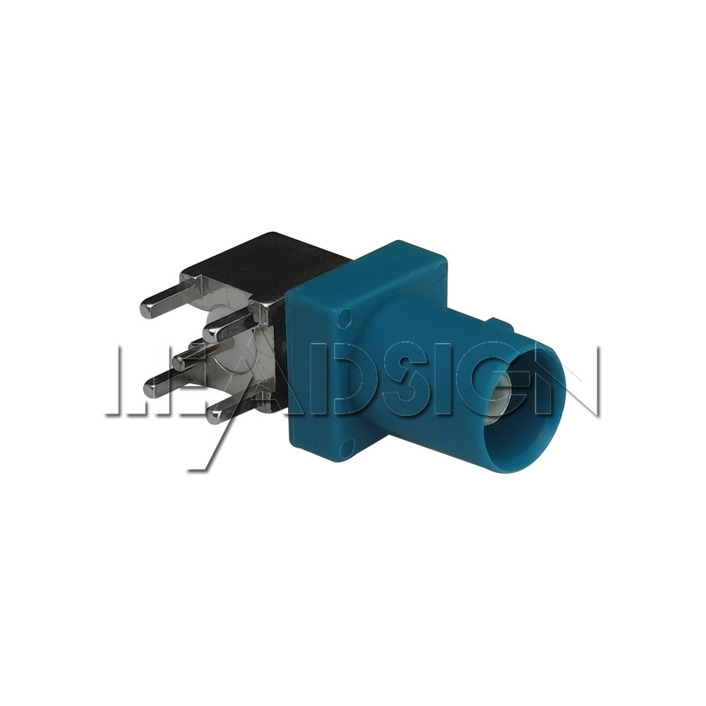 Fakra Code Z Right Angle PCB Connector for In-vehicle Communication ...